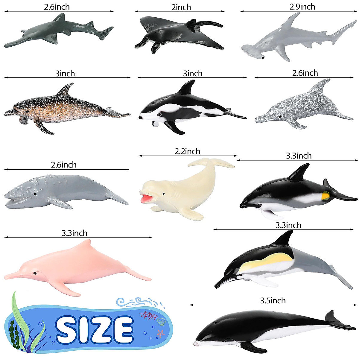 Dolphin Toy 12PCS Cake Topper Birthday Party Supplies Mini Dolphin Figurines Set Sea Creature Plastic Fish Learning Toy Gift