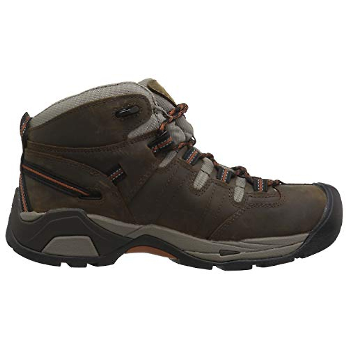 KEEN Utility Men's Detroit XT Mid Height Soft Toe Waterproof Work Boots, Black Olive/Leather Brown, 13 Wide