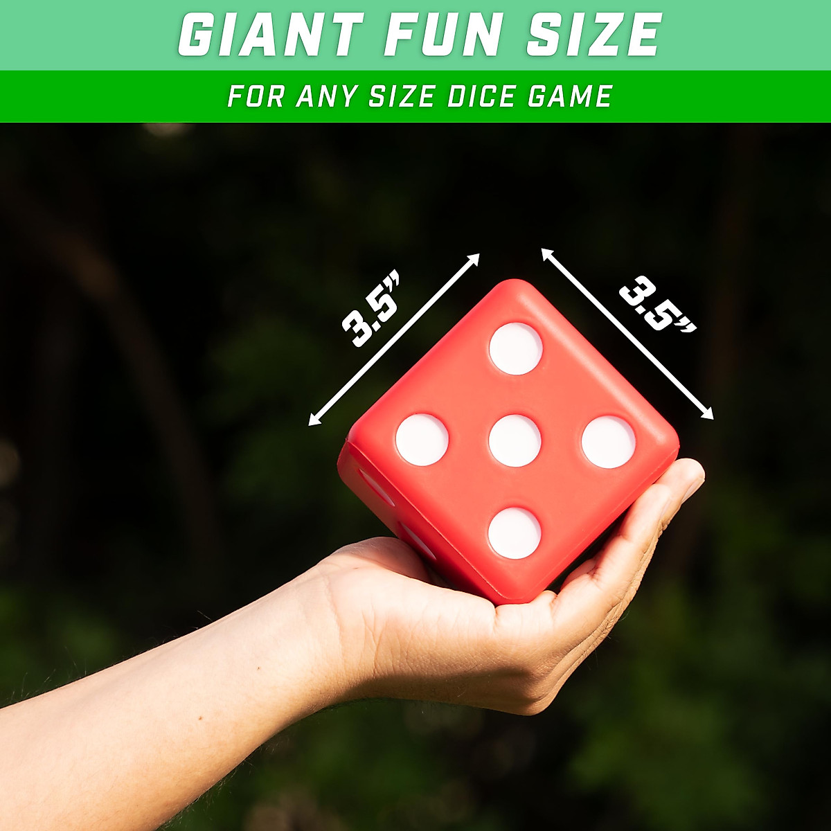 GoSports Giant 3.5 Inch Red Foam Playing Dice Set with Scoreboard (Includes 6 Dice, Dry-Erase Scoreboard and Carrying Case)