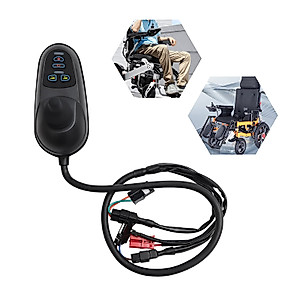 24V DC Wheelchair Joystick Controller Electric Mobility Wheelchairs Accessory Electric Wheel Chair Joystick Controller Replacement Joystick Controller with Brake