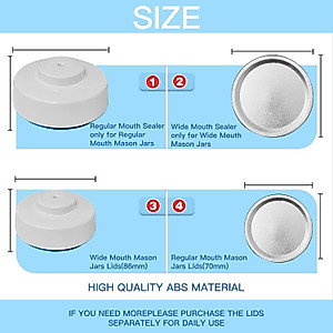 Electric Jar Vacuum Sealer for Mason - Handheld Food Vacuum Saver Canning Jars Seal Pump Kit Attachment for Mason Jar Wide Regular Mouth Compatible with FoodSaver Vacuum Can Sealer Machine Accessories