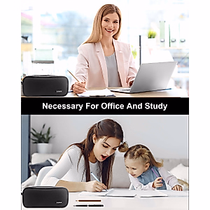 Large Capacity Pencil Case, Expandable Zipper Pencil Pouches, 3 Compartments Canvas Pencil Box, Cute Pencil Pouch, Ortable Stationery Pen Bag for Work And Study