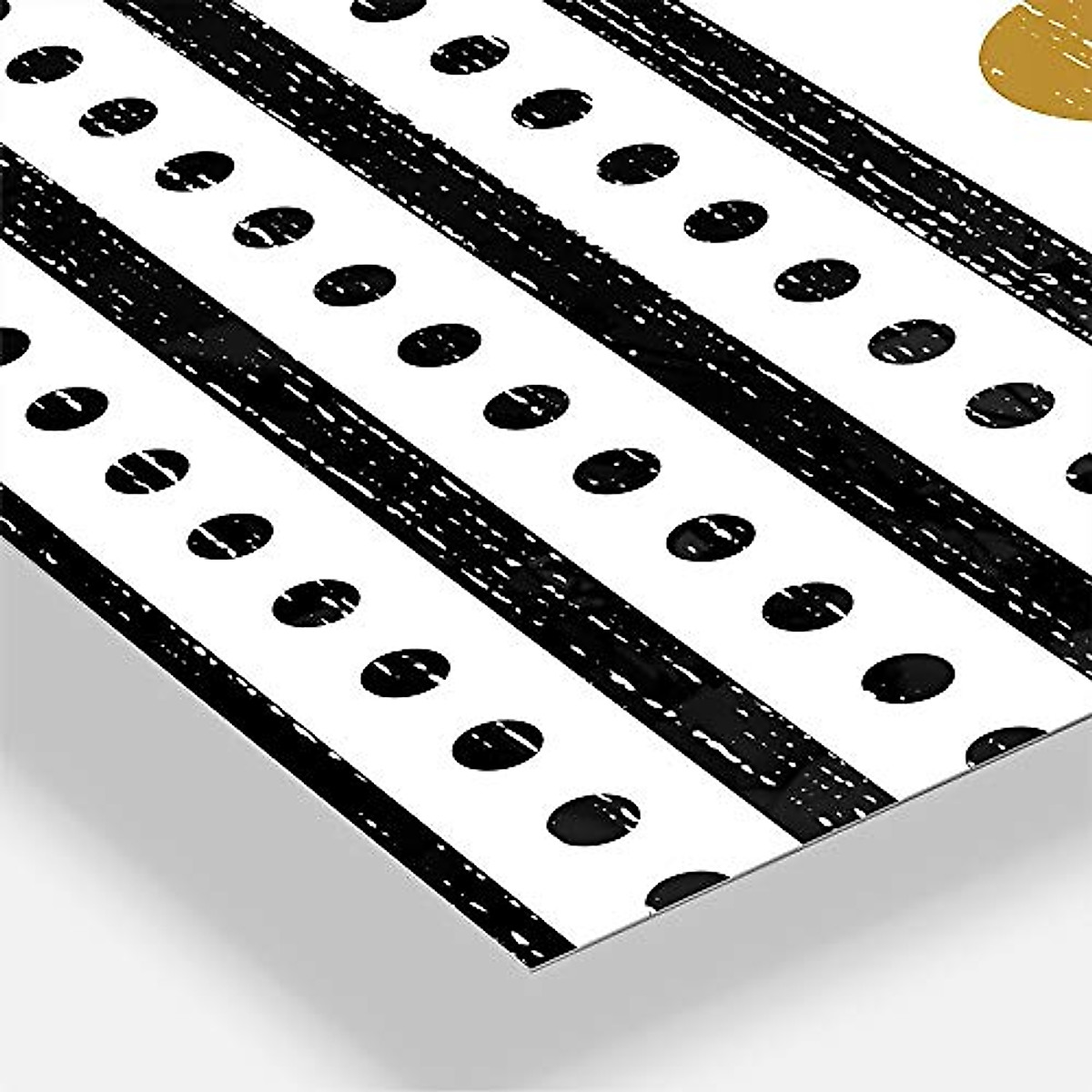 Retro Geometrical Abstract Minimal Pattern VII' Oversized Mid-Century Wall Clock - 3 Panels Black Mid-Century Modern Contemporary Aluminum Steel Finish Battery Included