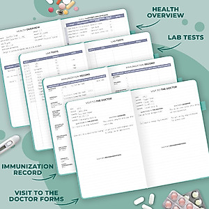 Clever Fox Compact A5 Medical Planner 12-Month – Medical Notebook, Health Diary, Wellness Journal & Logbook to Track Health – Self-Care Medical Journal – 12 Months, Undated (Light Turquoise)