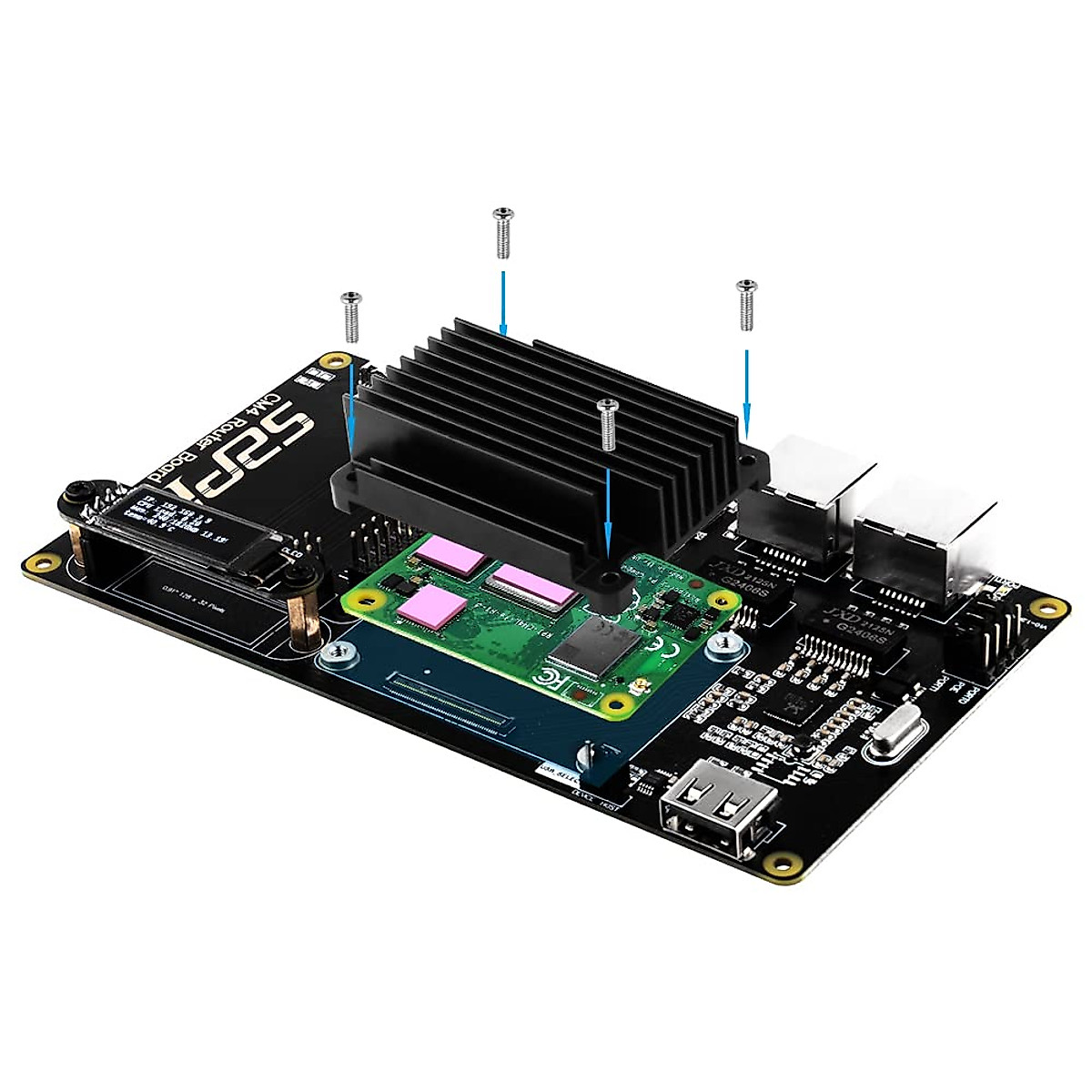 GeeekPi Router Board for Raspberry Pi CM5/Raspberry Pi CM4, Expansion Board Breakout Board Module for Raspberry Pi Compute Module 5 Series and Compute Module 4 Series