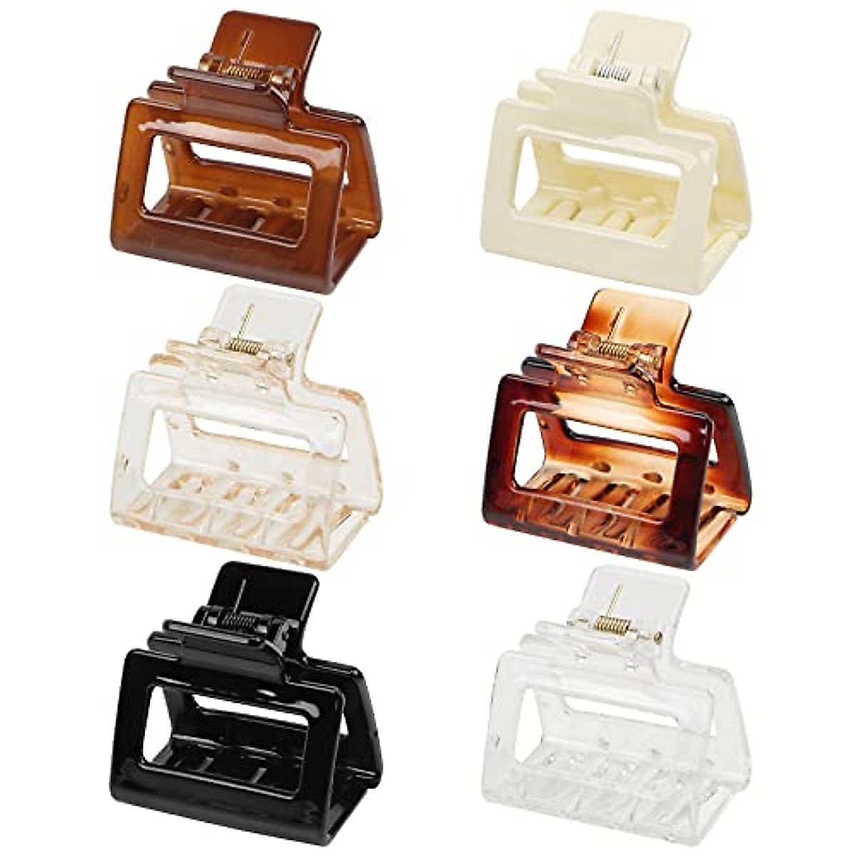 6 PCS Claw Hair Clips, Small Claw Clips for Women Girls, Rectangle Tiny Hair Jaw Clips, Non-slip Matte Claw Clamps Barrettes for Thin/Thick Medium Hair