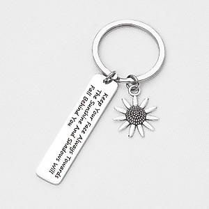 De&ai Sunflower gift daughter keychain Sunflower Positive gift Sunflower lover keychain Inspirational keychain Sunshine keychain Sunflower Motivational keychain