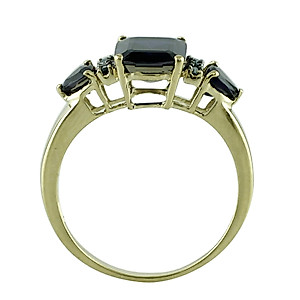 Carillon Iolite Cushion Shape 1.72 Carat Natural Earth Mined Gemstone 925 Sterling Silver Ring Unique Jewelry (Yellow Gold Plated) for Women & Men