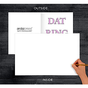 Andaz Press Funny Wedding Jumbo Card, Dat Ring Tho 8.5 x 11 inch Blank Congratulations Greeting Card with Envelope, Humour, Rude Card for Newlyweds, Bride and Groom, Engagement Party Card, 1-Pack