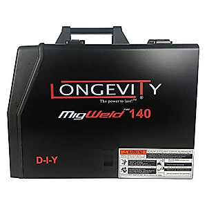 LONGEVITY Migweld 140-140 Amp Mig Welder Capable Of Flux-Core And Aluminum Gas Shielded Welding 110v