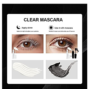 WALULAN Eyelash Lash Primer Waterproof and Sweatproof Natural Lash Defining Mascara White Volume and Length Clear Primer Mascara