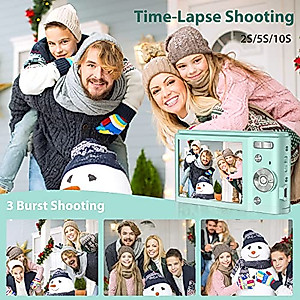 Digital Camera, FHD 2.7K Digital Camera for Kids Digital Point and Shoot Camera with 16X Digital Zoom, 44MP Compact Camera Portable Small Camera for Teens Boys Girls Students Beginners