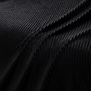 Sewdudely 63" Wide Black Pleated Velvet Stretch Fabric by The Yard for Dress,Costume,Pillowcase,Cushion,Craft,Sofa Covers,DIY,Sewing,Clothing Fabric,1 Yard