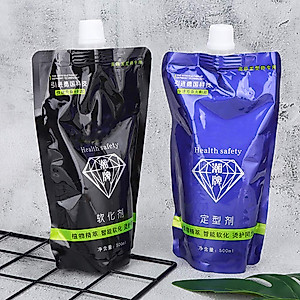 Hair Straightening Cream, 2pcs x 500ml Moisturist Hair Straightener Set Softener Professional Hair Care Cream for Salon and Home(#2)