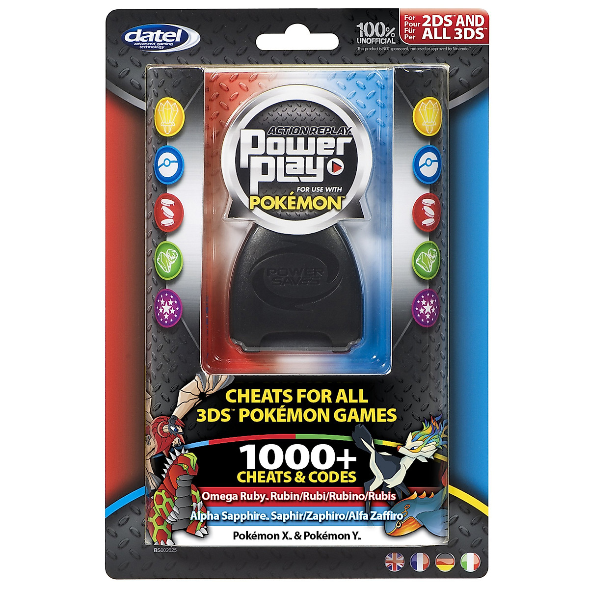 Datel PM23DS Action Replay Power Play Game Saves/Cheats for Pokemon X & Y with Unique User Customization (Nintendo 3DS/2DS)