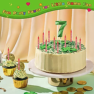 13 Pcs Birthday Cake Candle TNT Themed Birthday Candles 3D Design Green Number Candles for Birthday Cakes Dynamite Birthday Candles for Wedding Baby Shower Video Game Party Kids Adults (Number 7)