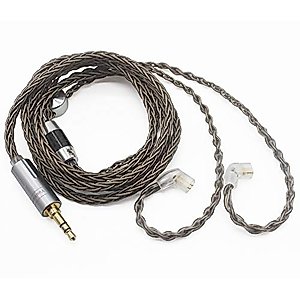 Youkamoo 3.5mm 8 Core Silver Plated Braided Earphone Replacement Upgrade Cable Silver Plated Wire Earphone Cable for ZSN Pro ZS10 Pro NF2u KZ ZSX QDC IEMs (QDC)