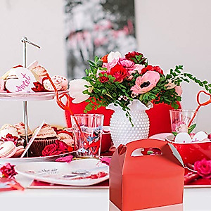 Rainbow Treat Boxes Party Favor Boxes,24 Pack Cardboard Gift Boxes for Bridesmaid Proposal/Birthday/Party/Wedding, Red Kraft Paper Present Packaging Box with Lids (6.2 x 3.5 x 3.6 In)