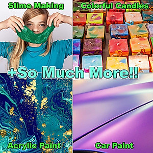 Epoxy Resin Dye-Mica Powder-18 Natural Powder Pigments-Soap Dye-Hand Soap Making Supplies-Eyeshadow and Lips Makeup Dye -Slime Pigment-Bath Bomb Colorant-Nail Art-DIY Slime-Adhesive Pigments