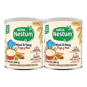 Nestle Nestum Infant Cereal, Wheat & Honey, Made for 12 Months & Up, 10.6 Ounce Canister (Pack of 2)