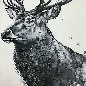 Deco4URLife Black and White Portrait of A Deer Set of 2 Decorative Throw Pillow Covers Square 18 x 18 inch, Pillowcase Protectors Cushion Cover for Home Sofa Couch Chair Back Seat