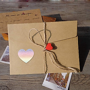 Mercei 1.5" Rainbow Heart Stickers, Heart Shaped Adhesive Sticker Labels, 500 Pcs Love Stickers for Personal and Business Uses