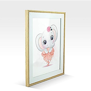 Framed Nursery Wall Art Animals Ballerinas for Girl Baby Room Wall Decor, 10"x12" Wood Frame, Set of 3