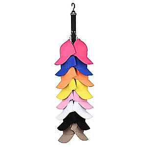 LEVOSHUA Closet Hanging Cap Organizer, 16 Baseball Cap Rack, Closet Hook Cap Holder Hat Storage Organizer - Keep Hats Cleaner Than a Hat Rack (1 Pack)