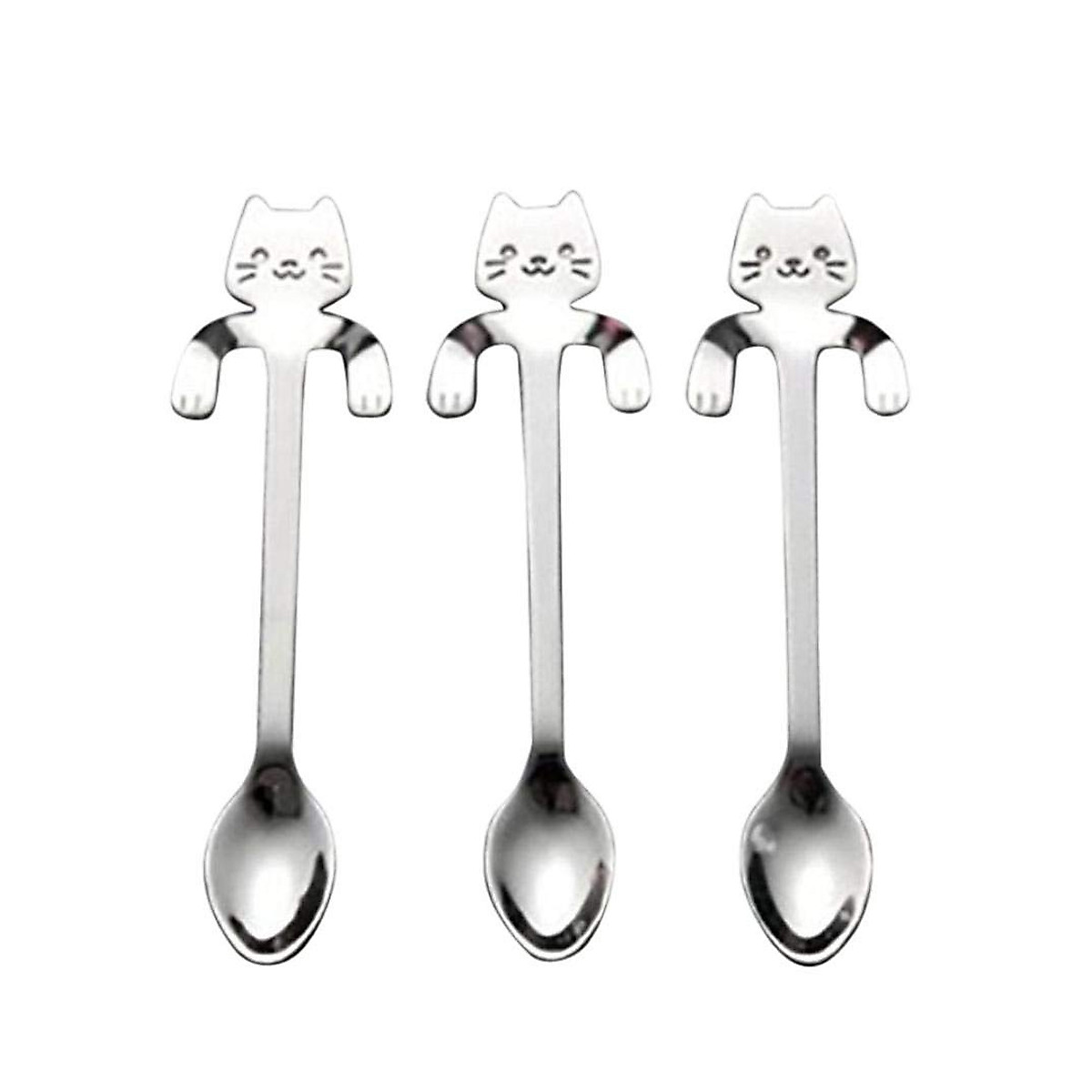 YJYdada 1 Piece Cute Cat Spoon Long Handle Spoons Flatware Drinking Tools Kitchen Gadget