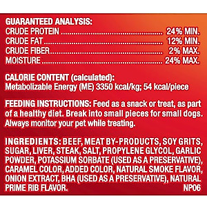 Pup-Peroni Prime Rib Flavor Dog Treats, Made with Real Steak, 22.5 Ounce Bag