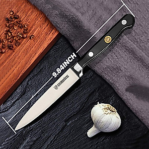 Gioventù Paring Knife 5 inch - Small Kitchen Knife Forged from German Stainless Steel 5Cr15Mov (HRC58), Full Tang, Sharp Paring Knife for Cutting, Peeling, Slicing Fruits and Vegetables