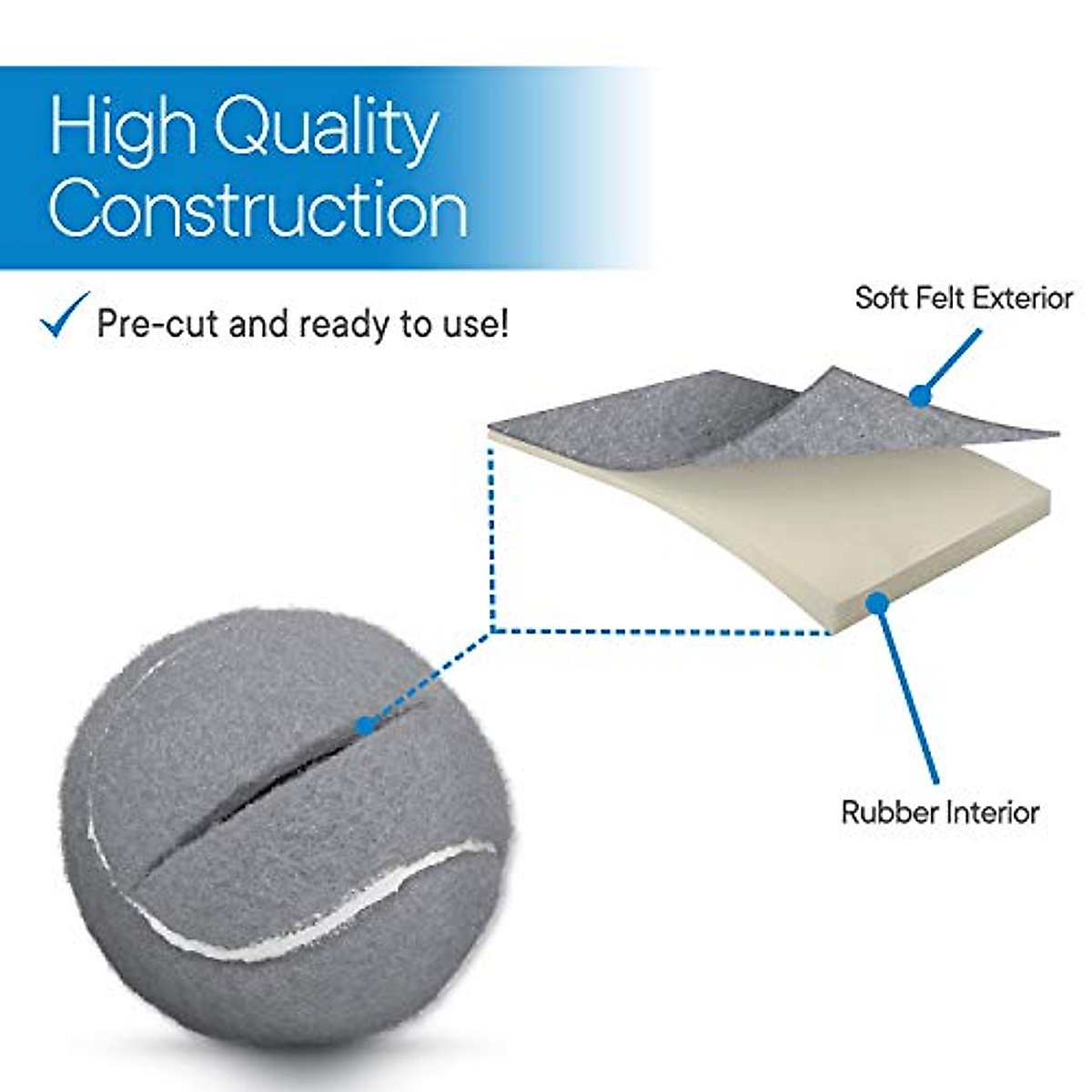 RMS Walker Glide Balls - A Set of 2 Balls with Precut Opening for Easy Installation, Fit Most Walkers (Grey),2 Count (Pack of 1)