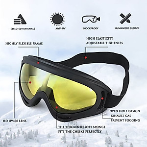 ILYModer Ski Goggles Snowboard Goggles night vision goggles 100% UV Protection Helmet Compatible Pack of 2 Snowboard Goggles for Kids,Boys,Girls,Youth, Mens Womens Snowmobile Skiing Skating