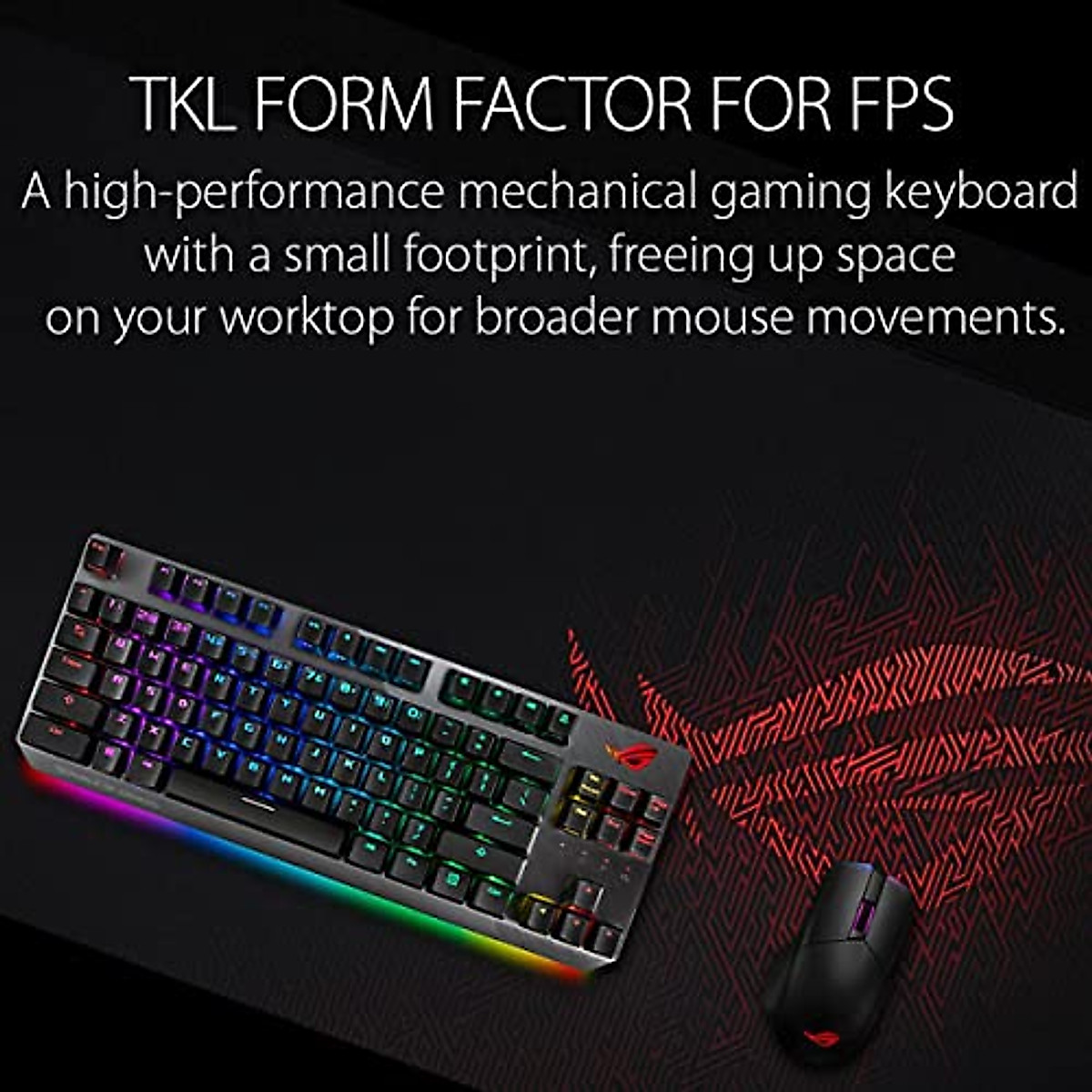 ASUS RGB Mechanical Gaming Keyboard - ROG Strix Scope TKL | Cherry MX Brown Switches | 2X Wider Ctrl Key for FPS Precision | Gaming Keyboard for PC (Renewed)