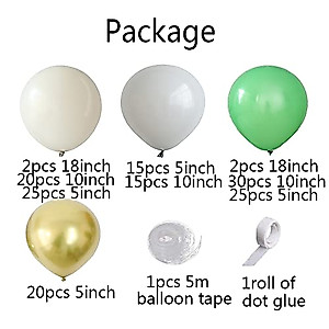 Sage Green Balloon Garland Arch Kit - 154pcs Avocado Green Balloon with Blush Balloons Gold Balloons and Macaron Gray Balloons for St Patricks Day Decorations Birthday Party Baby Shower