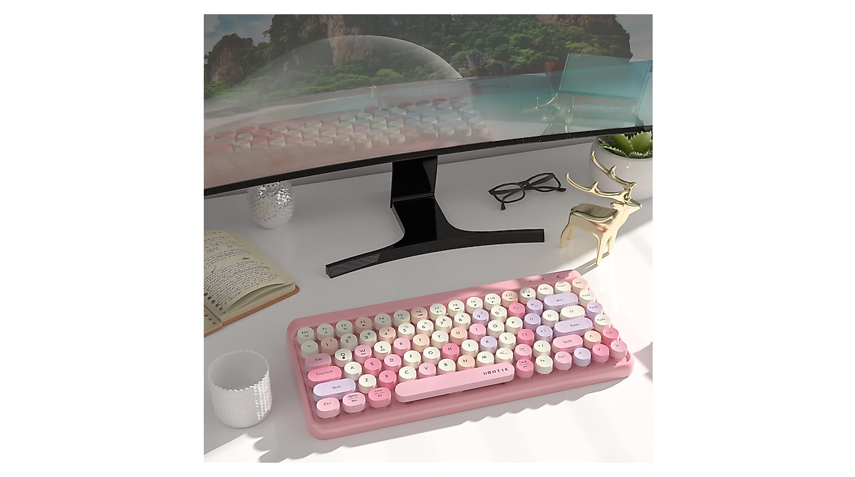 UBOTIE Colorful Wireless Bluetooth Mini Keyboard for PC & Phone