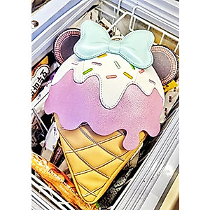 Loungefly X LASR Exclusive Disney Frosted Minnie Ice Cream Convertible Mini Backpack - Fashion Cosplay Disneybound Cute Backpacks