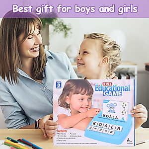 Matching Letter Games for Kids Ages 4-8,Learning & Education Toys for Preschool Boys Girls Spelling/Reading/Math Learning/Word Recognition,Birthday Gifts Educational Toys for Kindergarten Kids, Purple