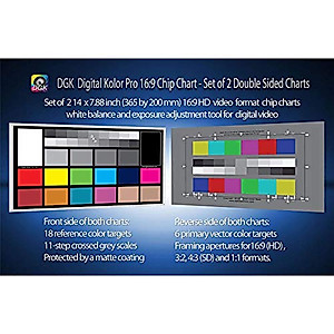 DGK Color Tools Digital Kolor Pro 16:9 Large Color Calibration and Video Chip Chart, 2-Pack