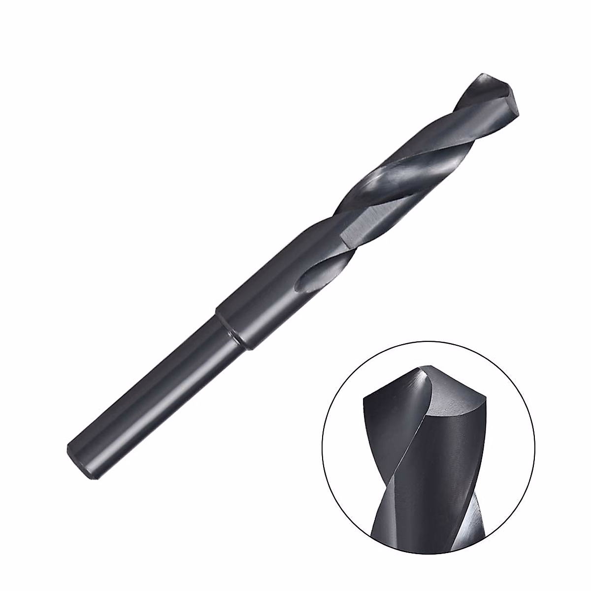uxcell 1/2" Reduced Shank Drill Bits 15mm Black Nitride Coated High Speed Steel HSS 6542, Twist Drill Bit for Stainless Steel Alloy Metal Plastic