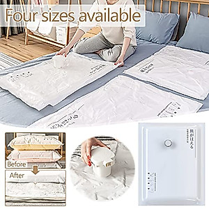 Vacuum Sealer Bags Milky White Printed Clothes Quilt Storage Bag Vacuum Bag Bedding Clothing Vacuum Travel Bag Finishing Pumping (50*70cm)