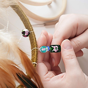 Hicarer 100 Pieces Assorted Glass Beads for Jewelry Making Adults, Large and Small Mixed Shaped Glass Beads Bulk for DIY Necklaces Bracelets, Crafting Supplies Kit