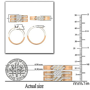 Dazzlingrock Collection 0.35 Carat Round White Diamond Cushion Framed Trio Ring Set for Him & Her in 10K Rose Gold, Women Size 4 and Men Size 8