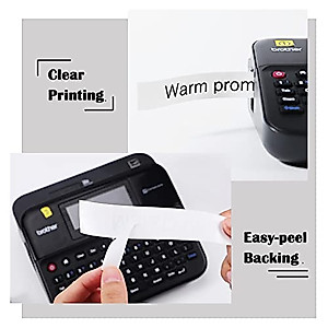 5-Pack, Tz Tape 18mm 0.7 Laminated White, Replacement for TZe-241 TZe241 TZ-241 3/4 Inch Compatible with Brother P Touch Label Maker PTD400 PTD600 PTD610BT PTD400AD PTP750W PT1880, Black on White