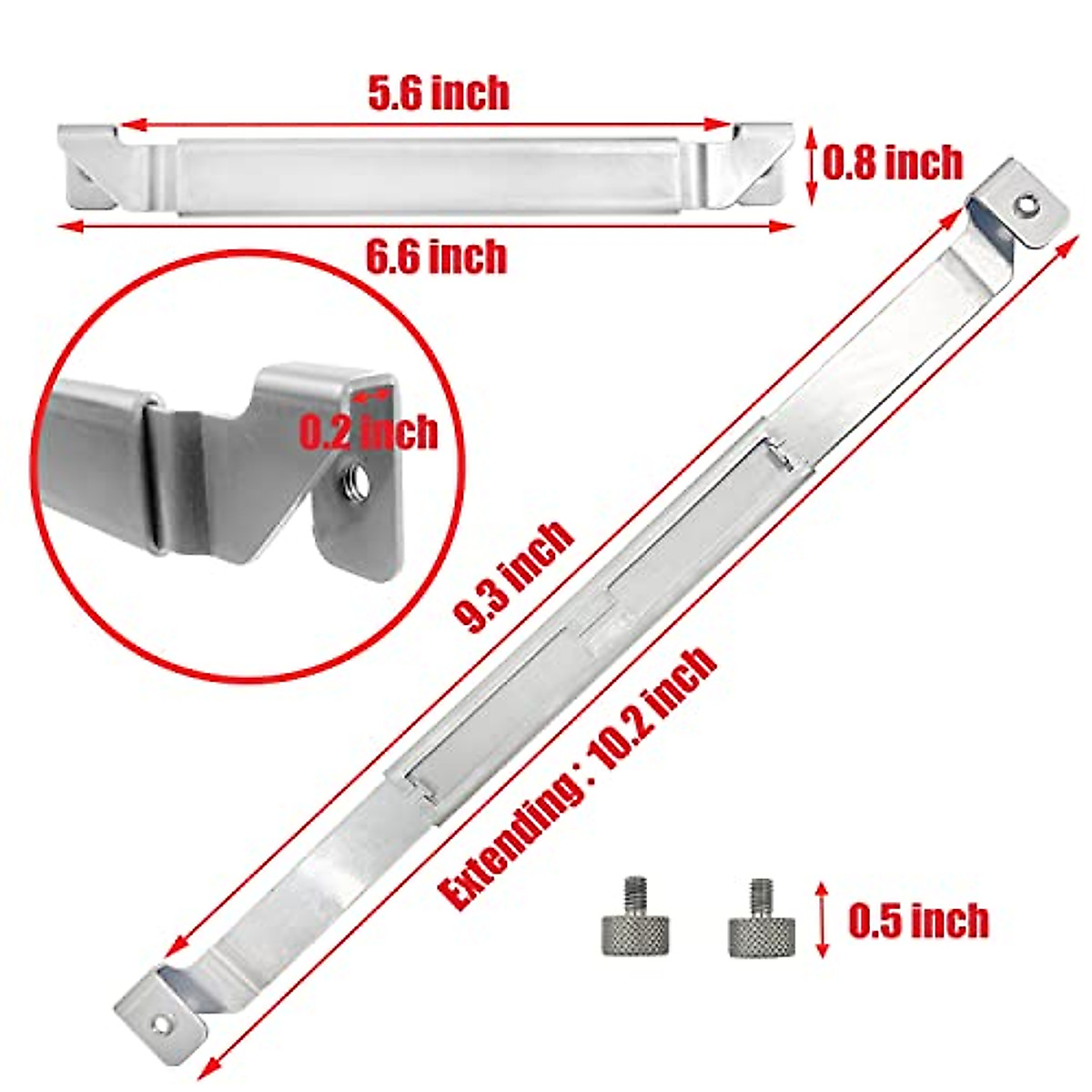 2 Sets of Griddle Spatula Holder, Adjustable (6.6inch-10.2inch) Stainless Steel Utensils/Tool Racks for Blackstone, Camp Chef, Royal Gourmet Flat Top Griddle.