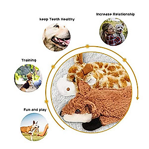 Nocciola 5 PCS Crinkle Dog Squeaky Toys with Double Layer Reinforced Fabric, Durable Plush Dog Toys, No Stuffing Body Dog Toy Set for Small to Large Dogs (5pcs 10 squeakers, Jungle Series1)