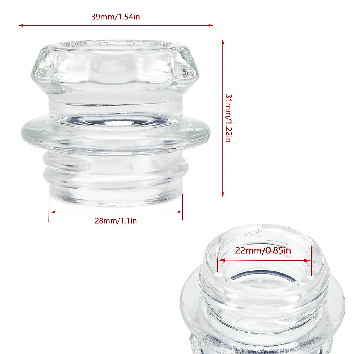 Pastlla 2pcs Coffee Filter Knob Top Coffee Replacement Coffee Pot Top Glass Knob