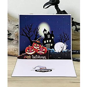 SICOHOME Halloween Pop Up Card, 5"x 6" Halloween Pumpkin Greeting Cards for Kids