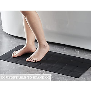 Webos Foldable Non Slip Silicon Bath Mat Bathtub mat Shower mats no Suction Cups for Textured Tub and Reglazed Tub(Foldable - Black, 28-inch x 14-inch)