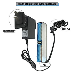 LS Gen 3 ECM Engine Programming Control Module Reader Diagnostic PCM Bench Harness w/Power Supply Fits for GM Chevy All Blue/Red & Blue/Green 1999-2007, OBD2 Port, 18 Gauge, 12 Volt